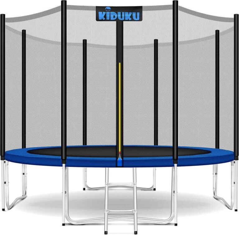 Test du trampoline KIDUKU Ø 244 cm : sécurité et fun au jardin